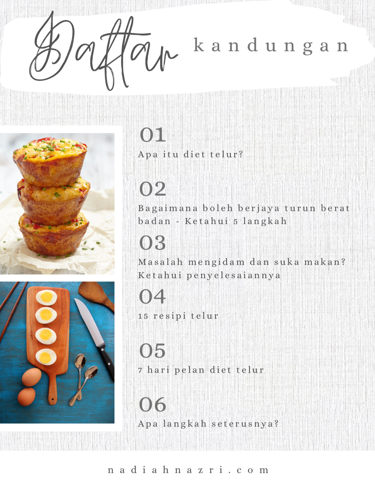 Review Diet Telur - Berserta Menu Resipi - Dr Nadiah Nazri